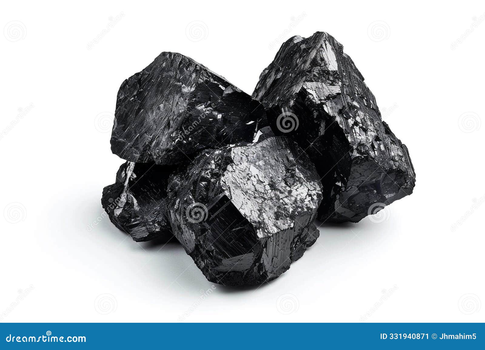 Black Coal Rocks on White Background Stock Illustration - Illustration ...