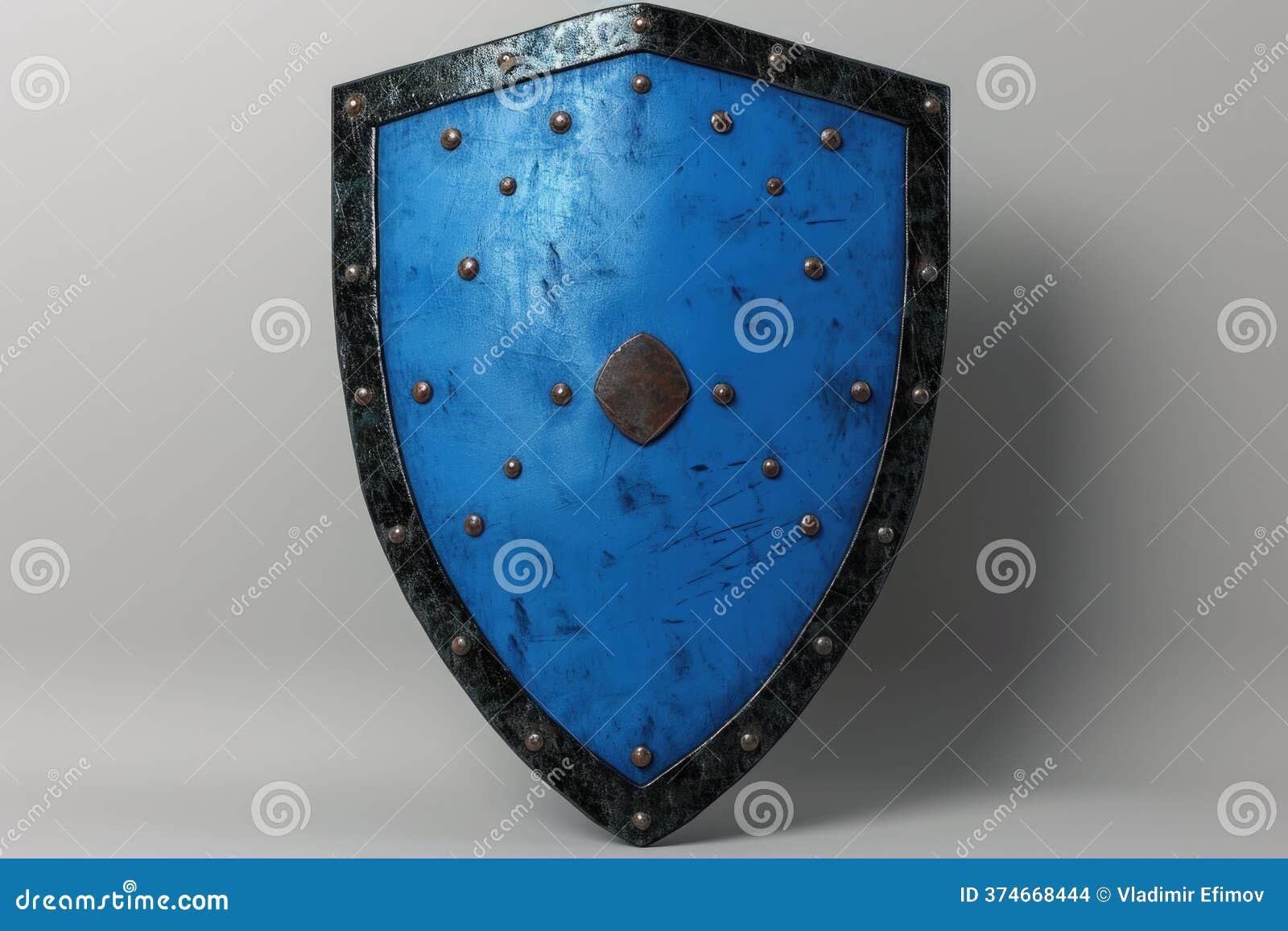 Black Shield Emblem With Rope Border On Dark Fabric Background Royalty ...