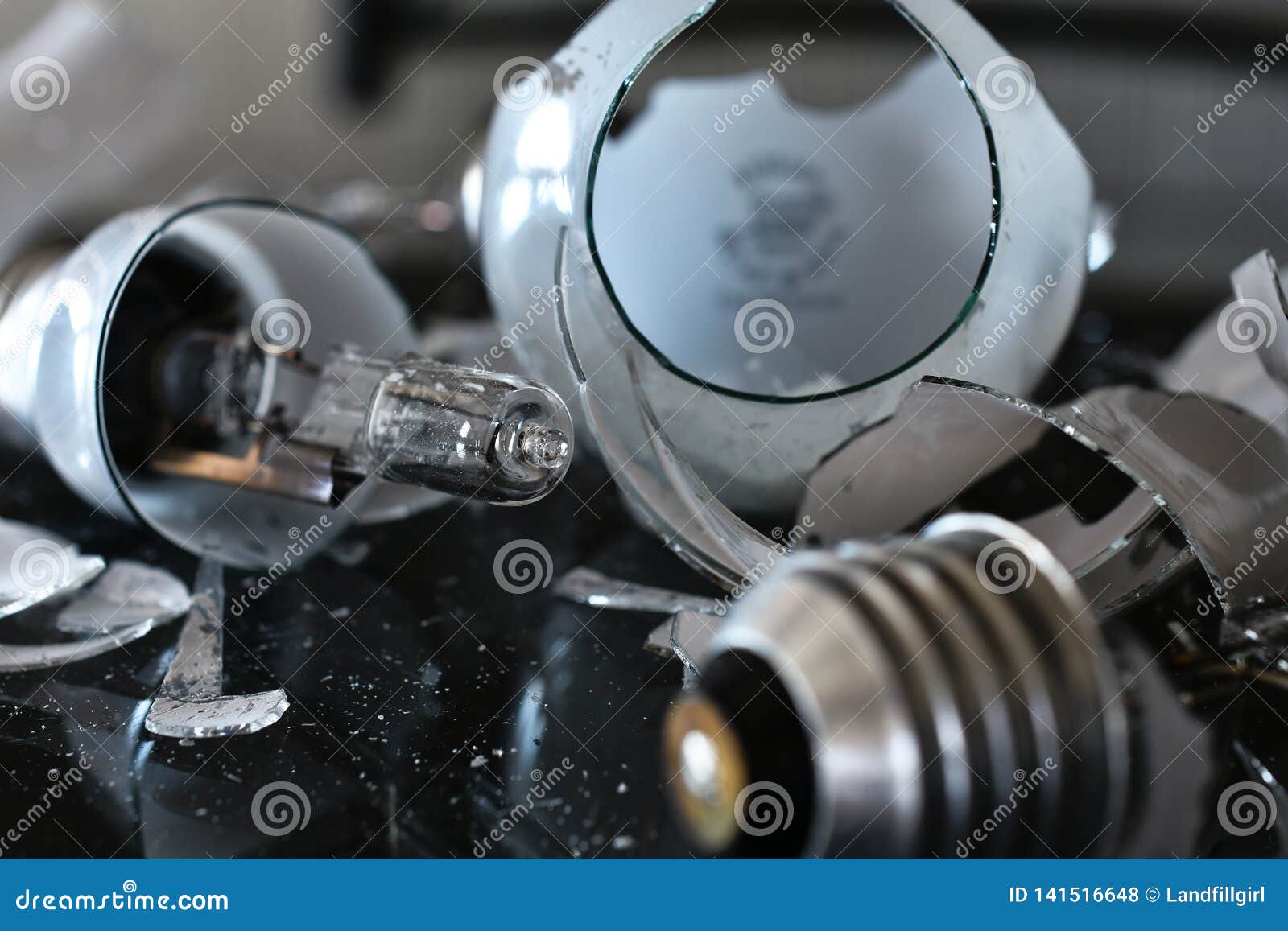 Broken Light Bulb Close Up stock photo. Image of broken - 141516648