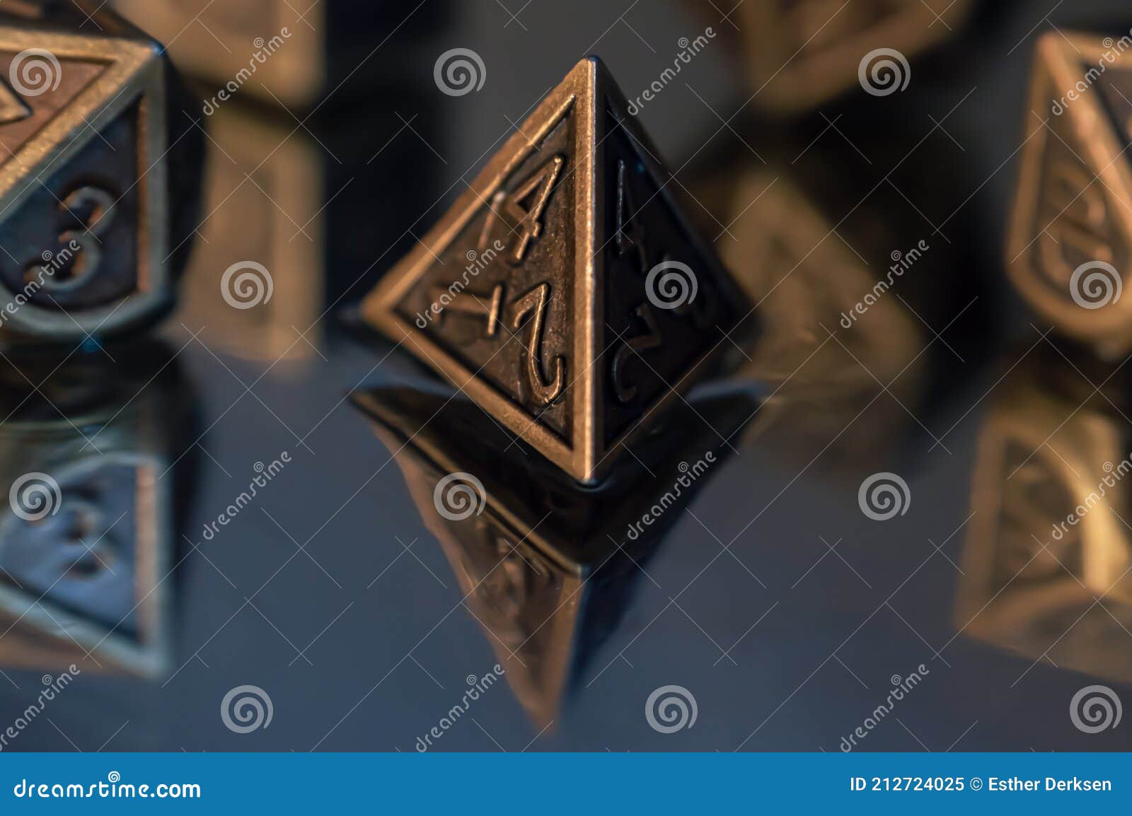 Close-up Image of a Bronze D4 Stock Image - Image of number, metallic ...
