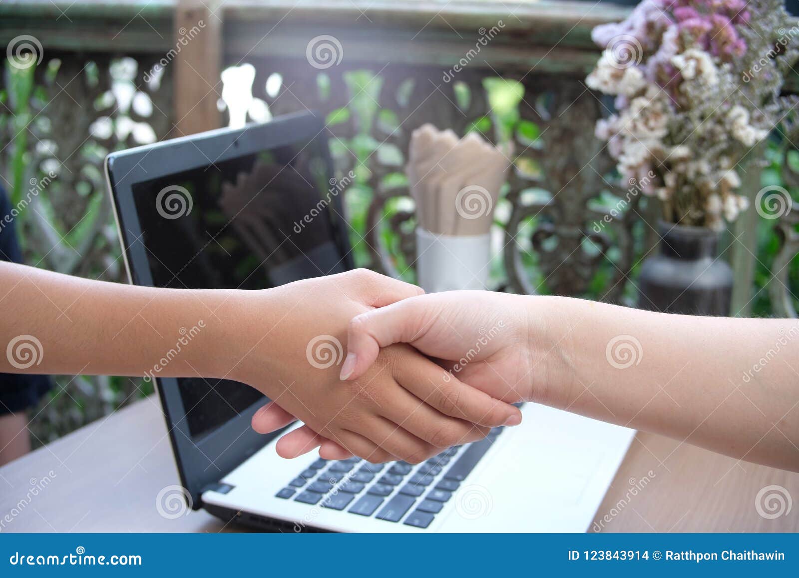 Close-up Image of after Business Success, Computer Background Stock ...