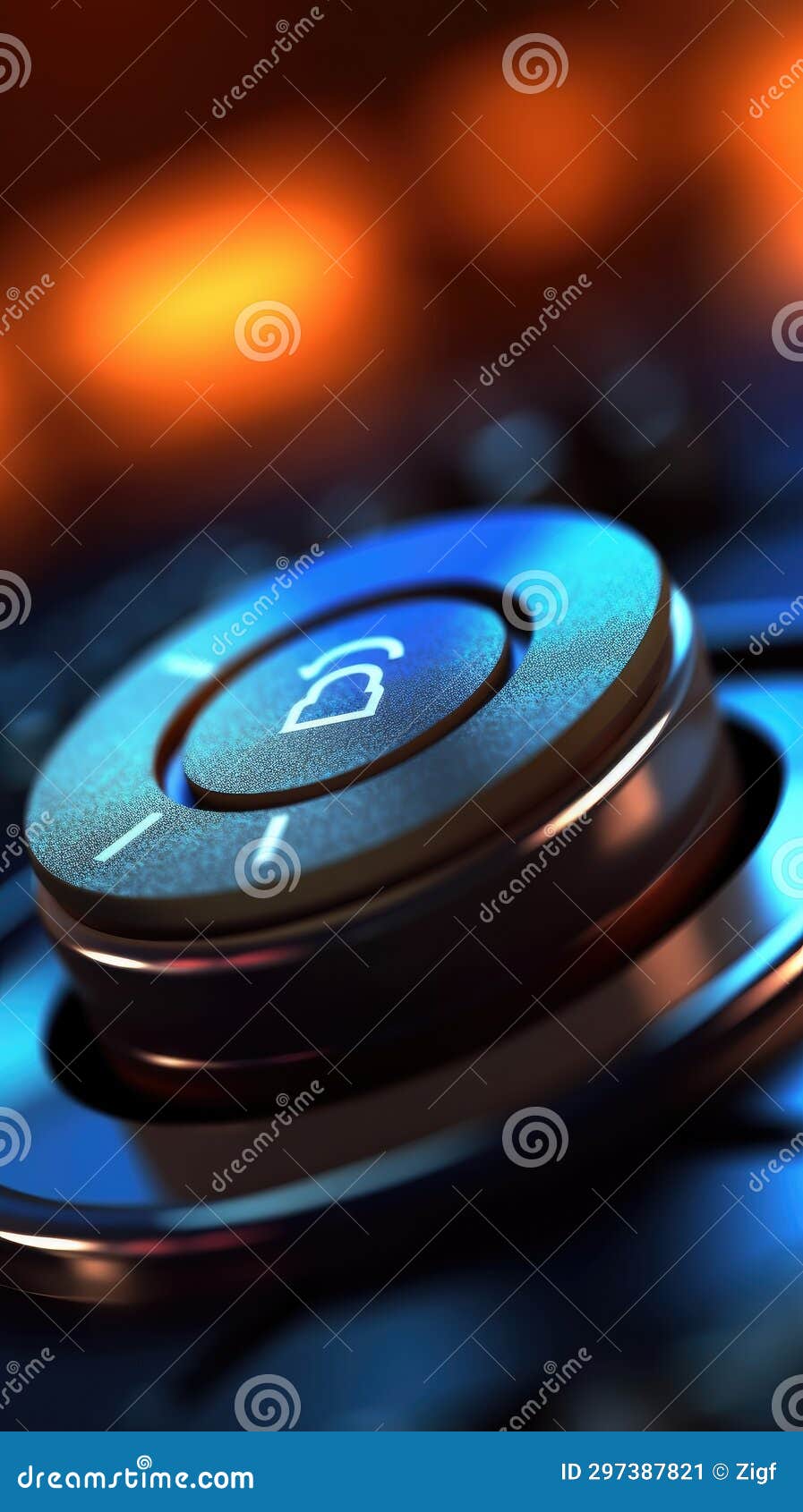 Close Up Image of a Button on a Control Panel Stock Illustration ...