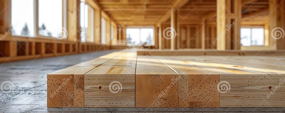 Timber Beam Construction Close-Up View of Detailed Framework Integrity ...