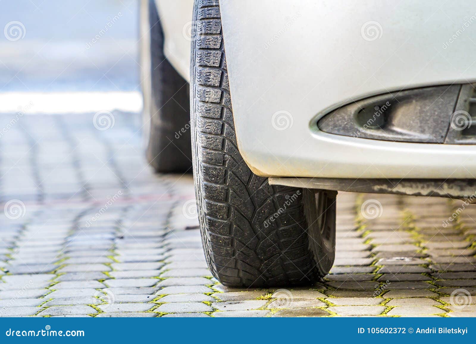 Close-up Image of Car Wheel with Black Rubber Tire Stock Photo - Image ...