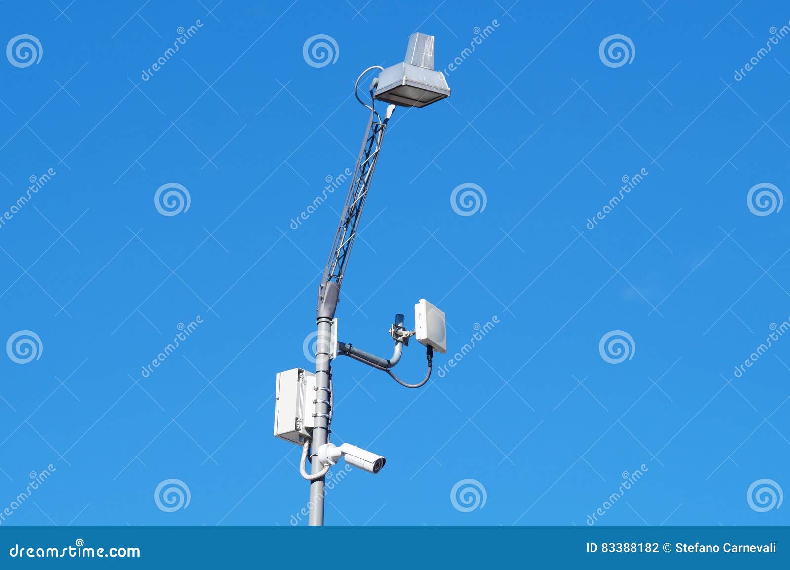 Close Up Image of CCTV Security Camera Fixed on a Pole Metalic . Stock ...