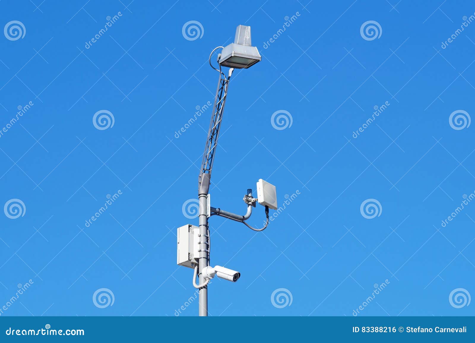 Close Up Image of CCTV Security Camera Fixed on a Pole Metalic . Stock ...