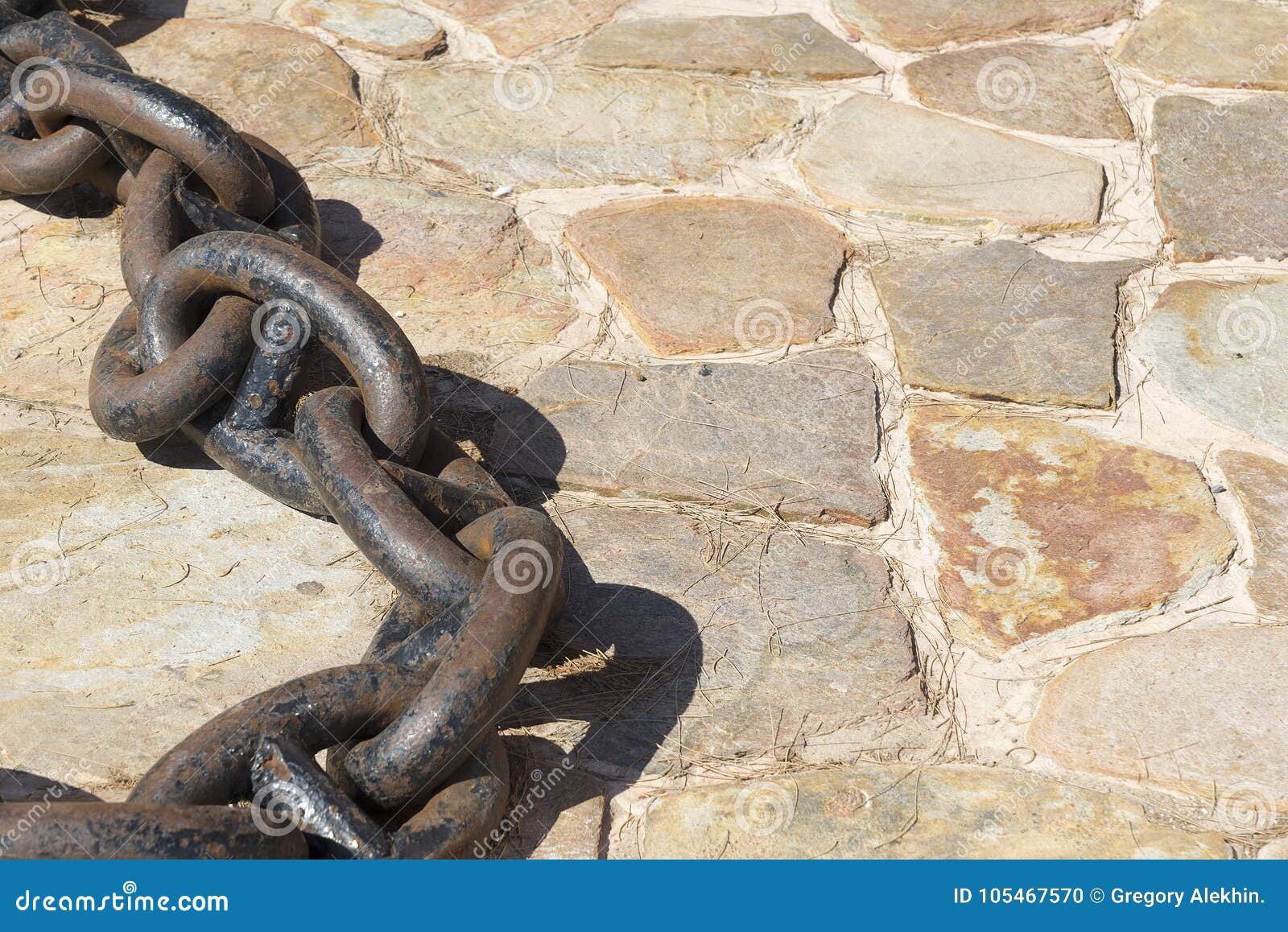 The Close Up Image of Chain Hook on the Dirt Ground Stock Photo - Image ...