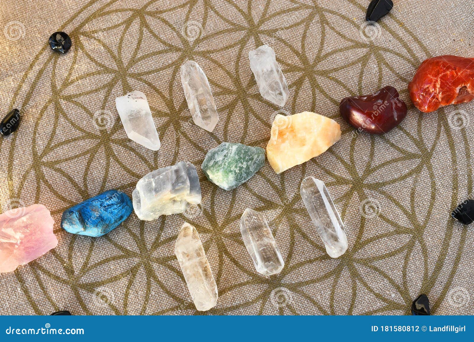 Chakra Balancing Crystals Close Up Stock Photo - Image of concept ...