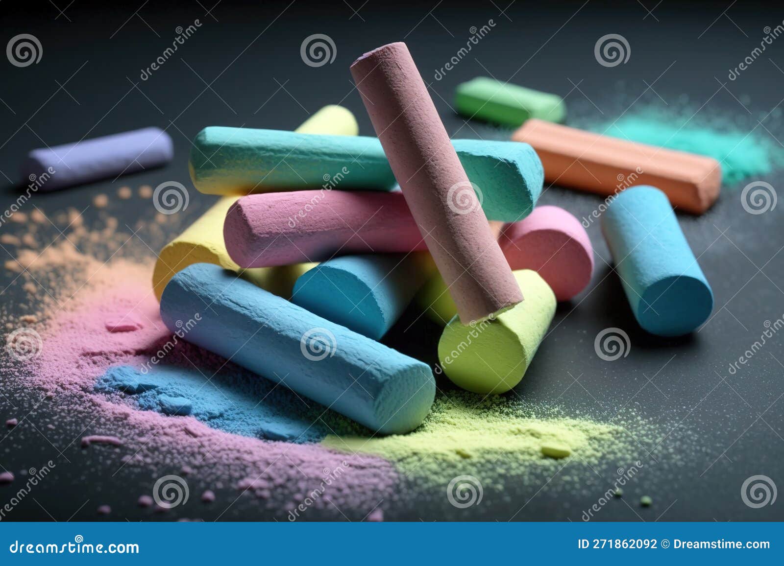 Close Up Image of Chalks with Different Colors. Stock Illustration ...