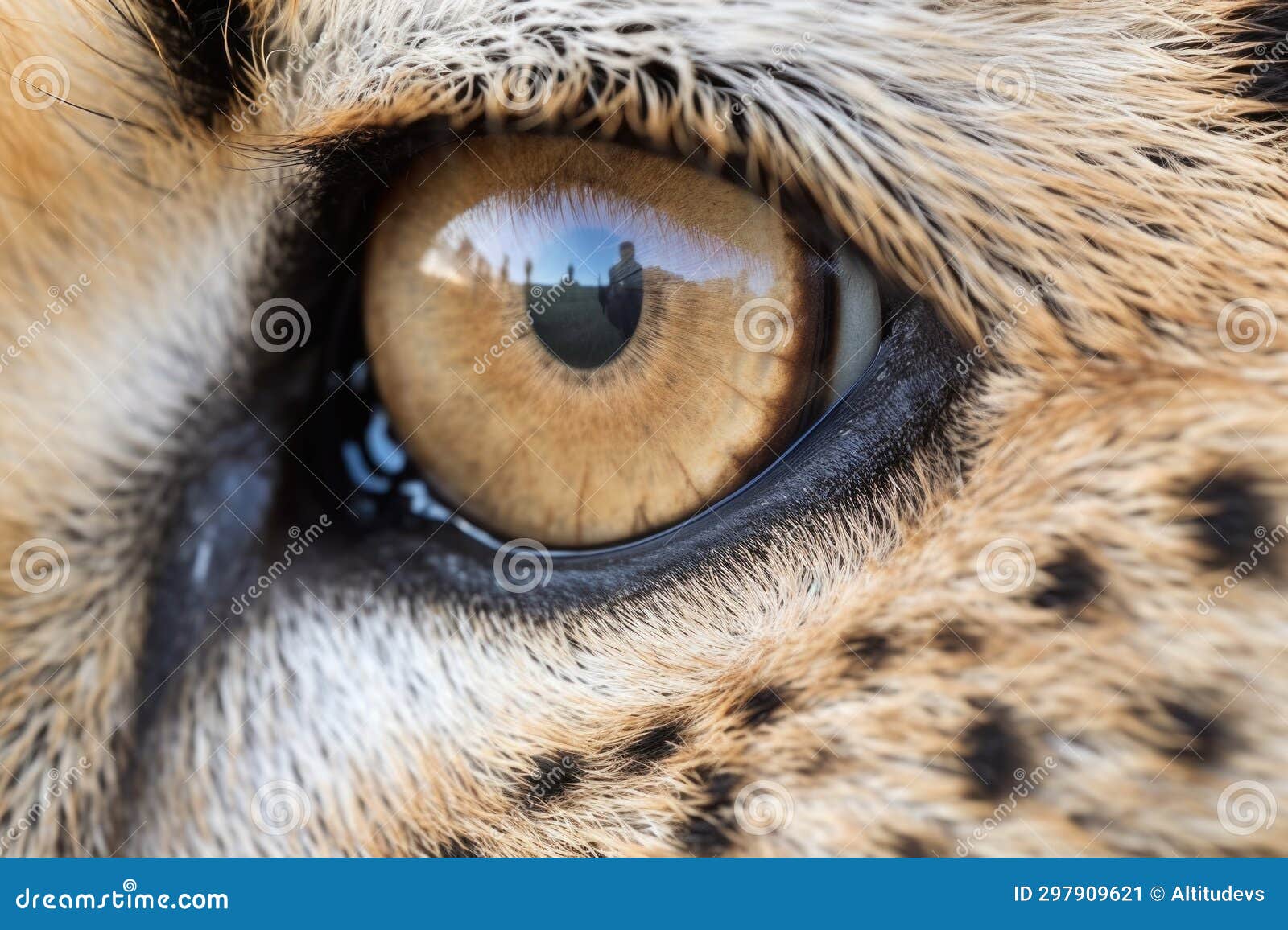 Close-up Image of Cheetahs Ear Showing Inner Fur Texture Stock Image ...