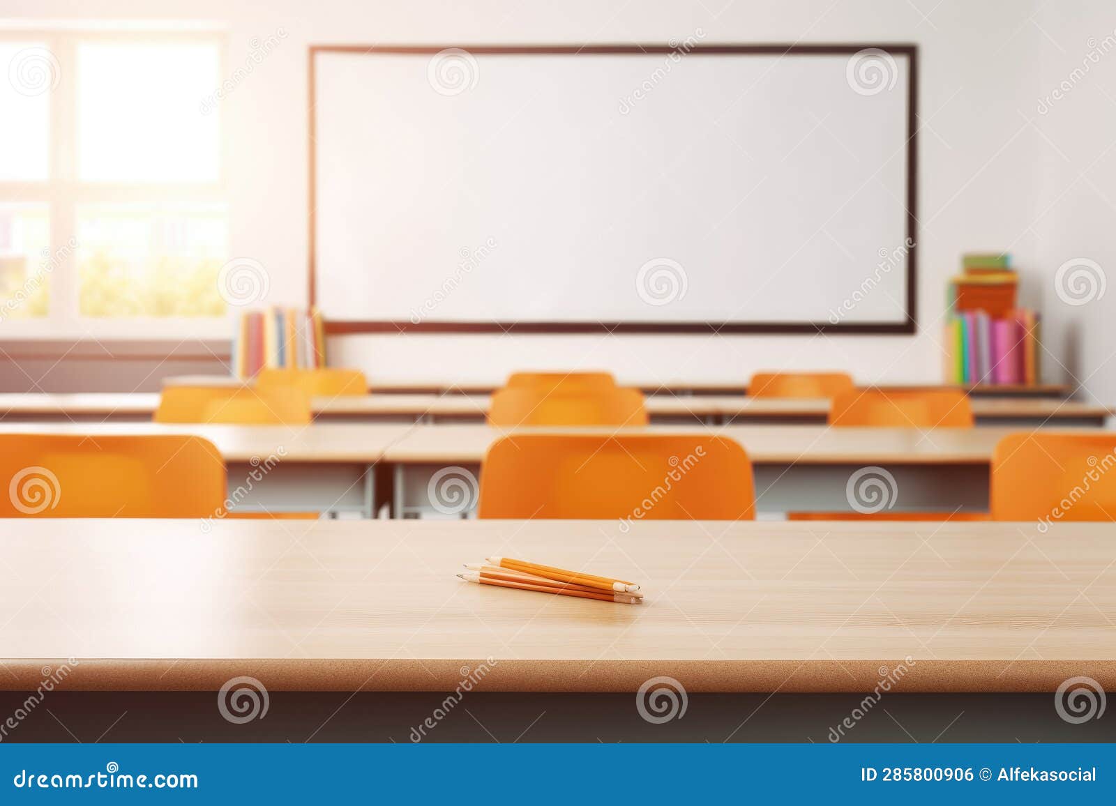 Back To School, Inside the Classroom with Modern Spacious Blackboard ...