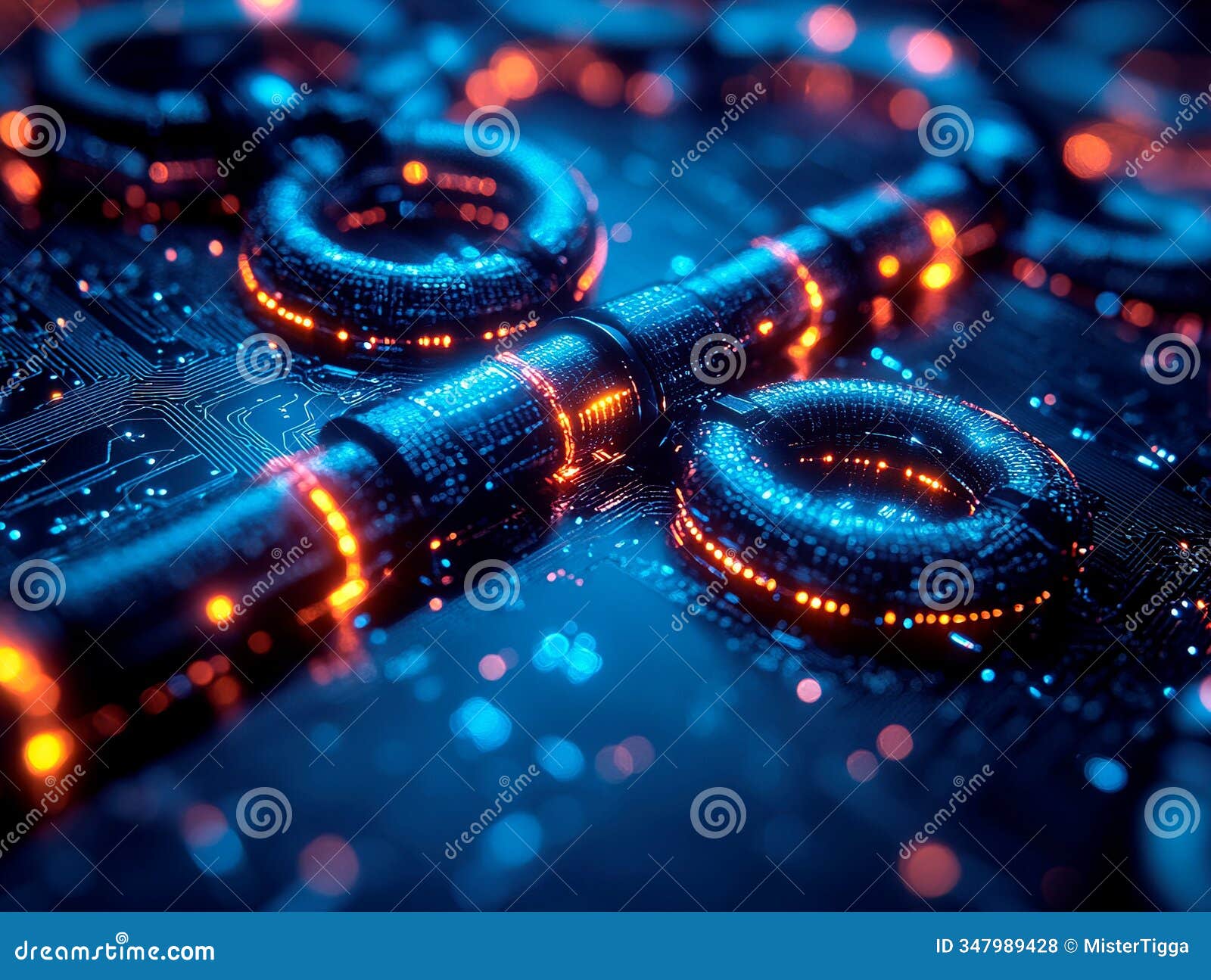 Close-up Image of a Colorful, High-resolution Semiconductor Surface ...