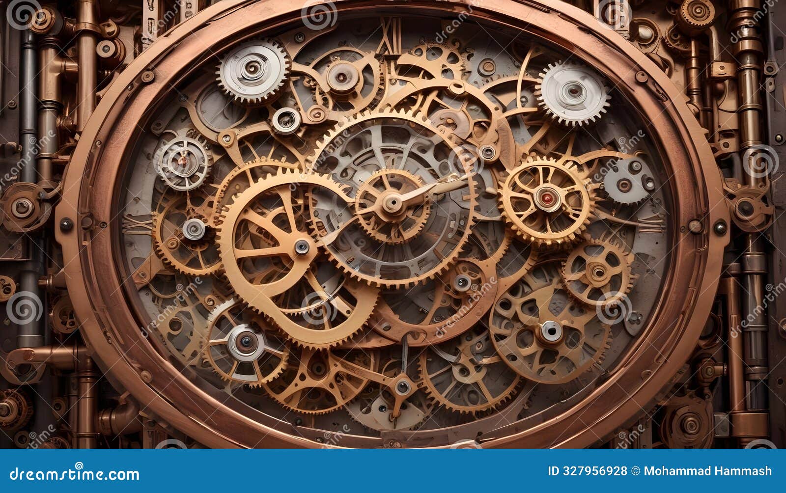 A Close-up Image of a Complex Clock Mechanism with Intricate Gears and ...