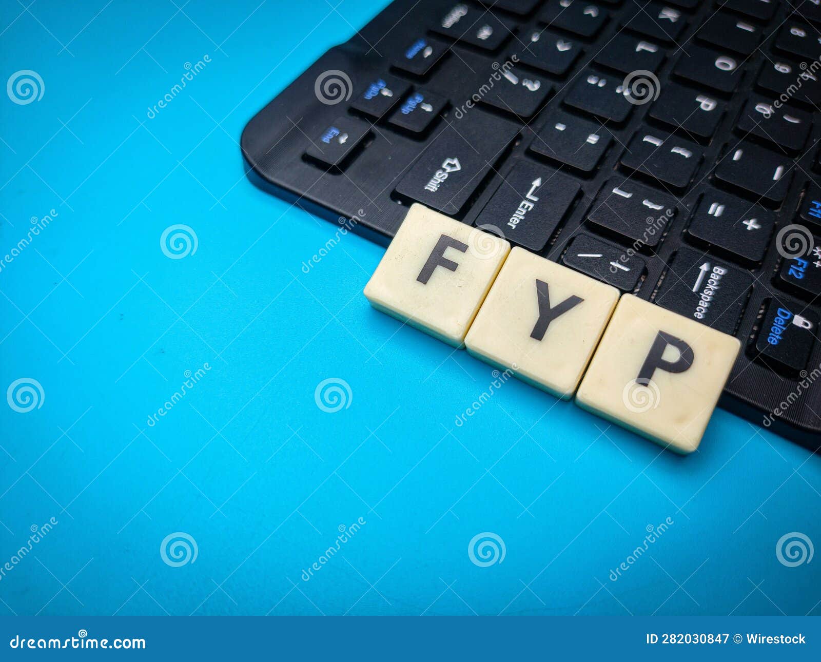 Close-up Image of a Computer Keyboard with the Letters FYP Forming a ...