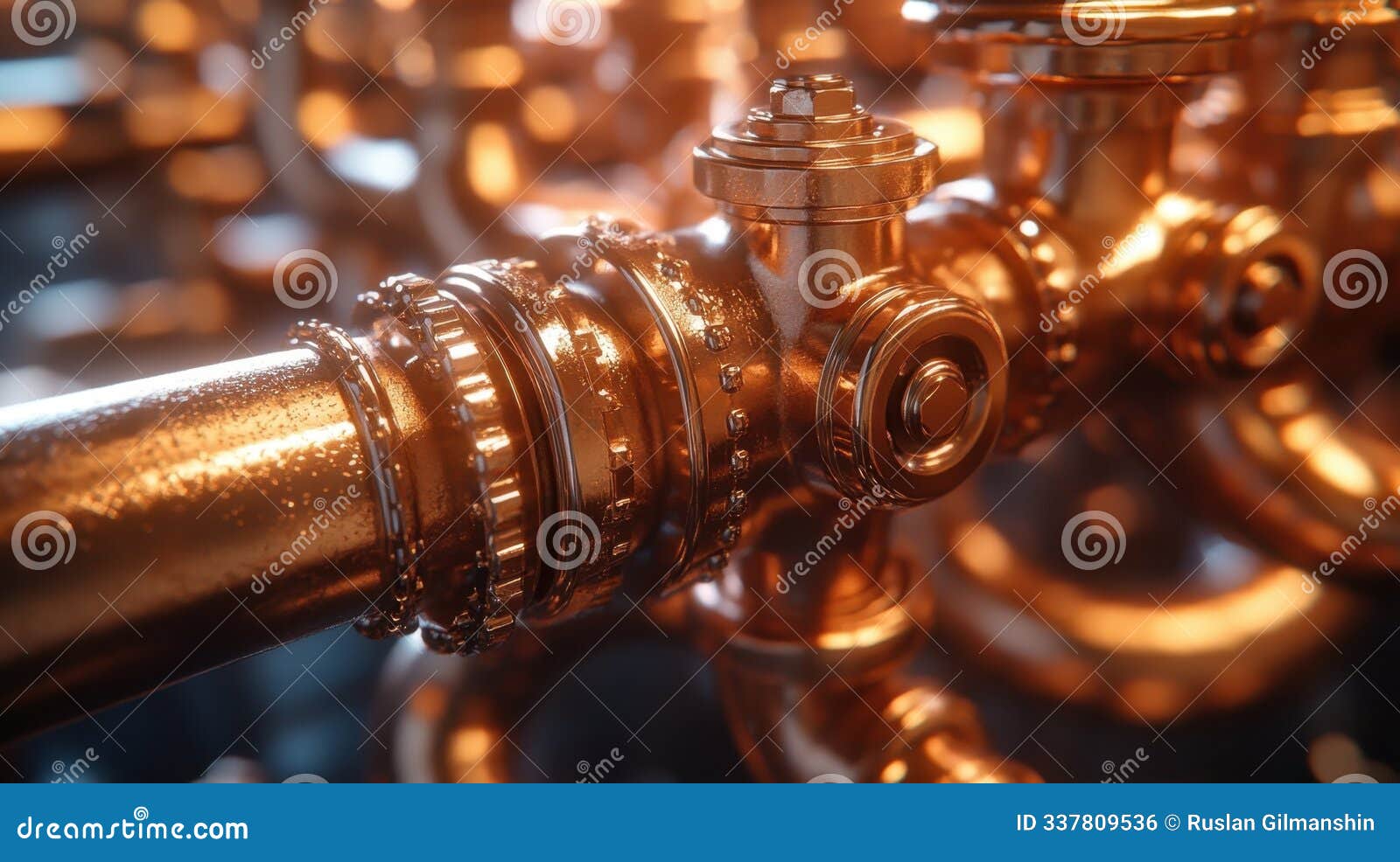 Close Up Image of a Copper Pipe with Water Drops on it Stock ...