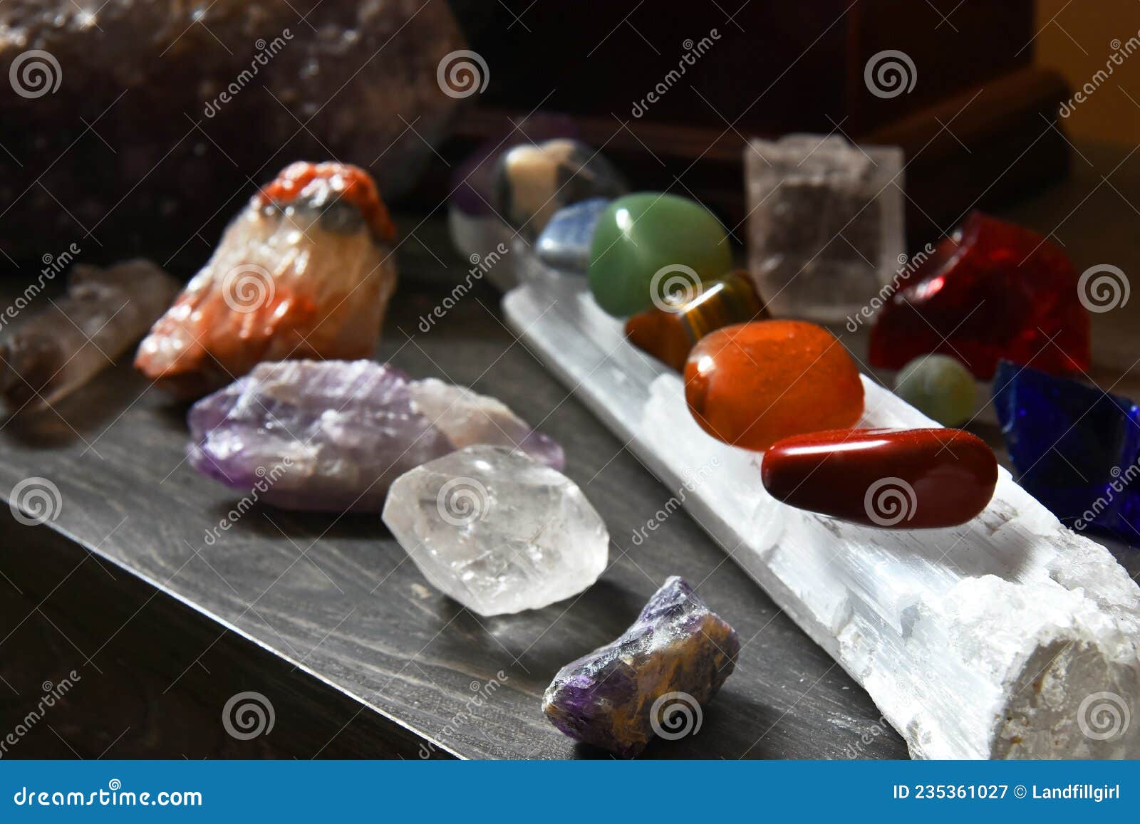 Chakra Balancing Crystal Set Stock Image - Image of amethyst, chakras ...