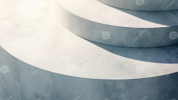 Curved Concrete Structure in Sunlight Stock Illustration - Illustration ...