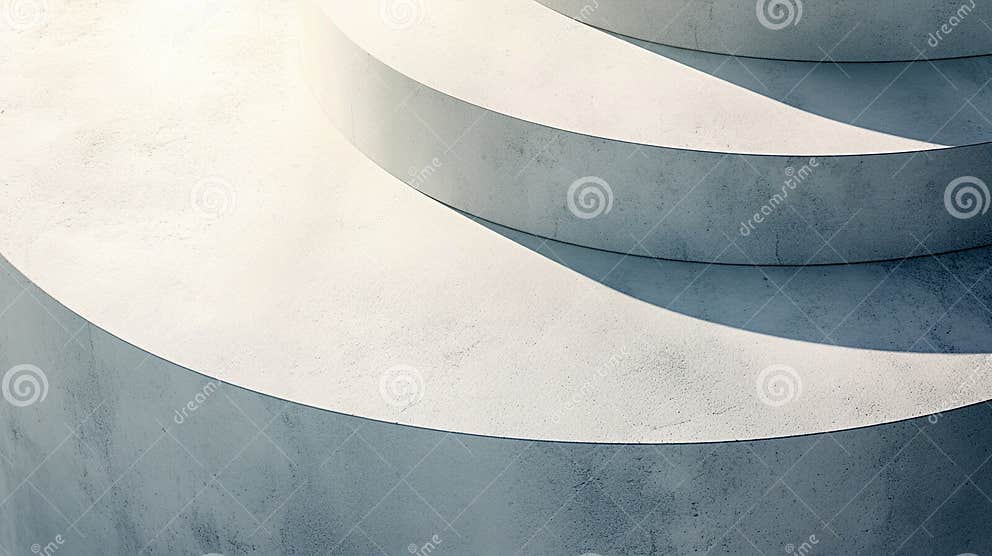 Curved Concrete Structure in Sunlight Stock Illustration - Illustration ...