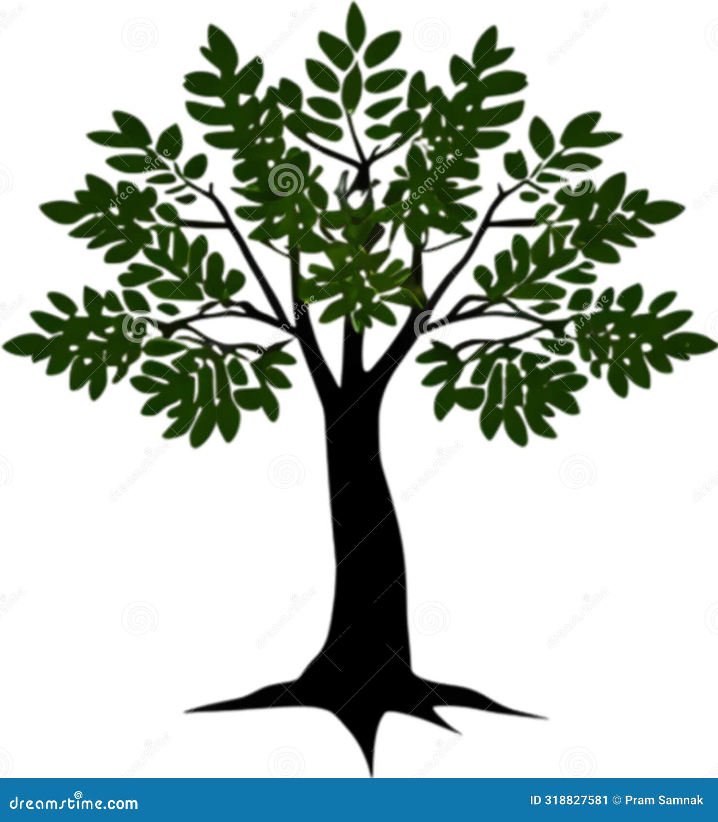 Close-up Image of a Cute Tree Logo. Stock Illustration - Illustration ...