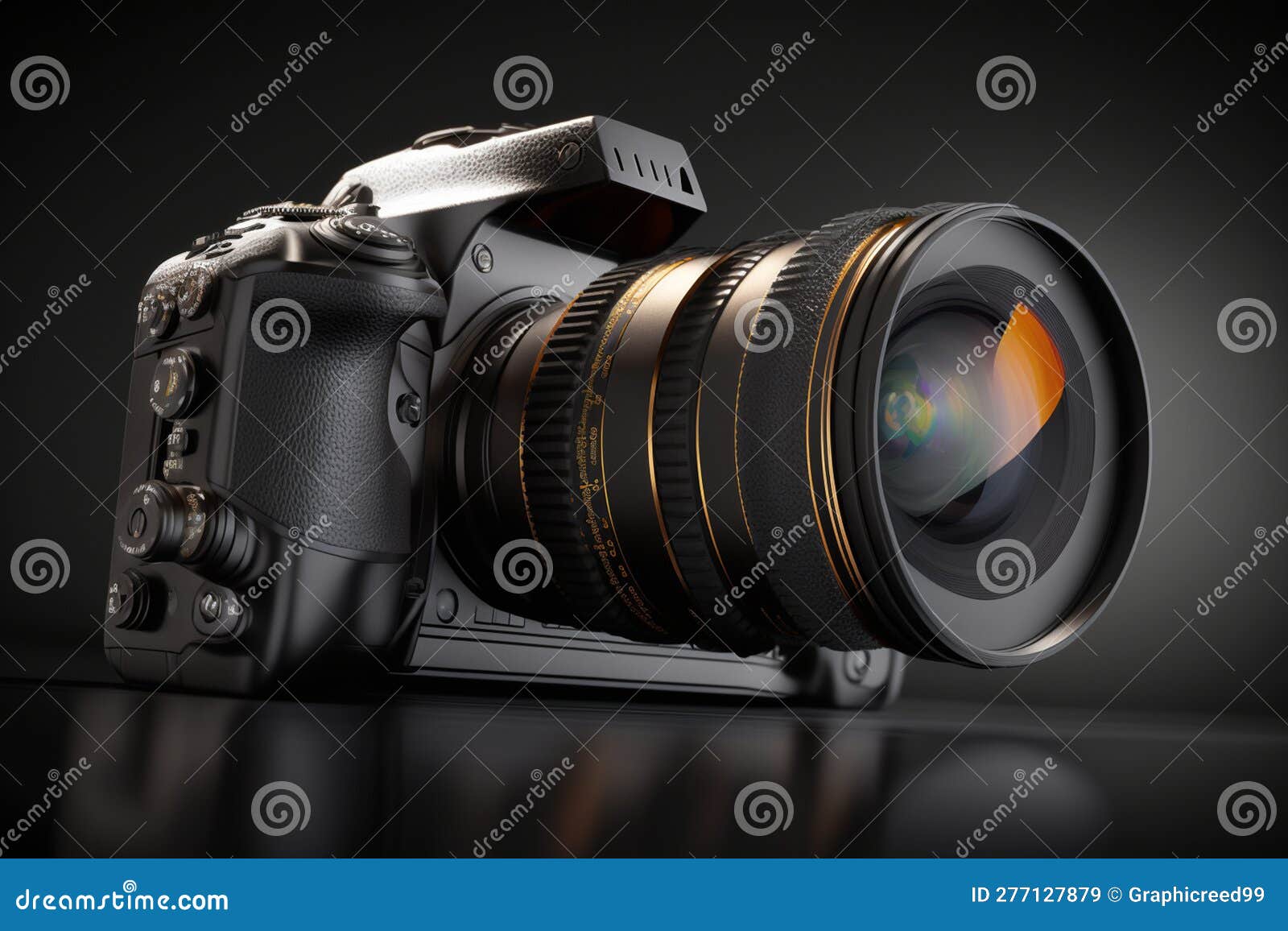 Ai Generative Close Up of Digital Dslr Camera Stock Illustration ...