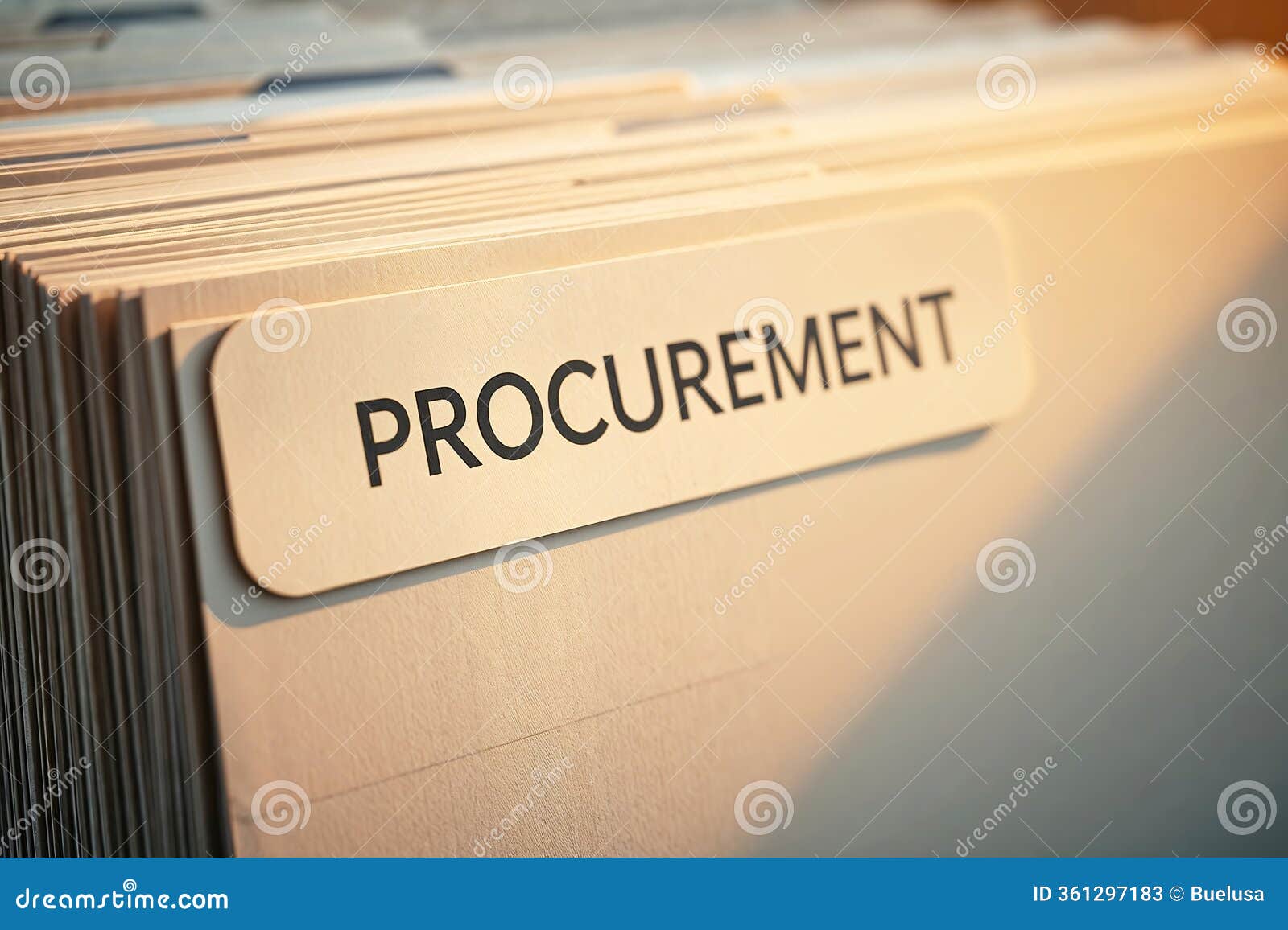 Close-up Image of a File Folder Labeled Procurement in an Organized ...