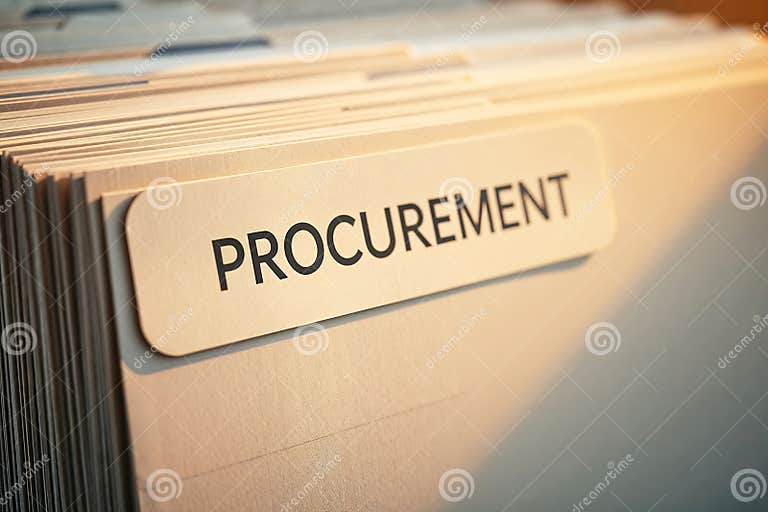 Close-up Image of a File Folder Labeled Procurement in an Organized ...