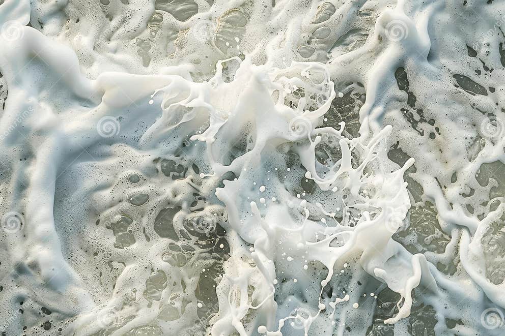 Close-up Image of Foam Bubbles on Water, Creating Abstract Patterns ...