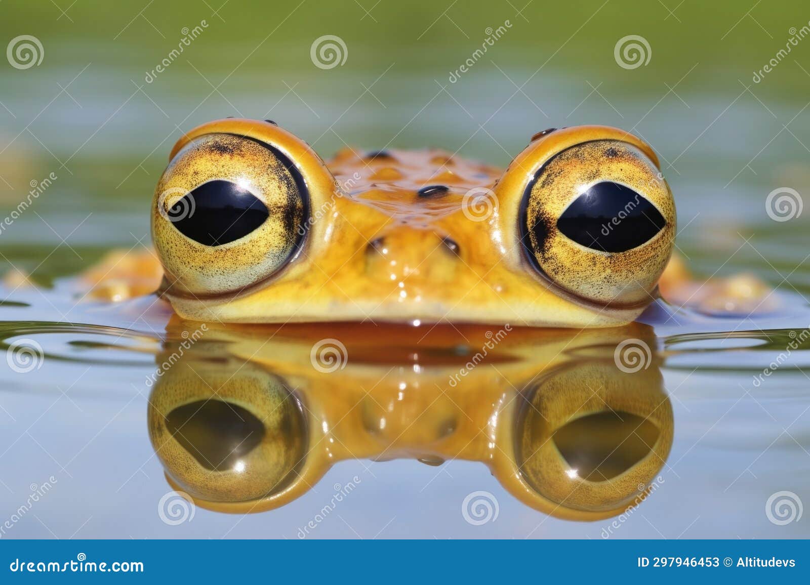 Close-up Image of a Frogs Bulging Eyes Stock Image - Image of green ...