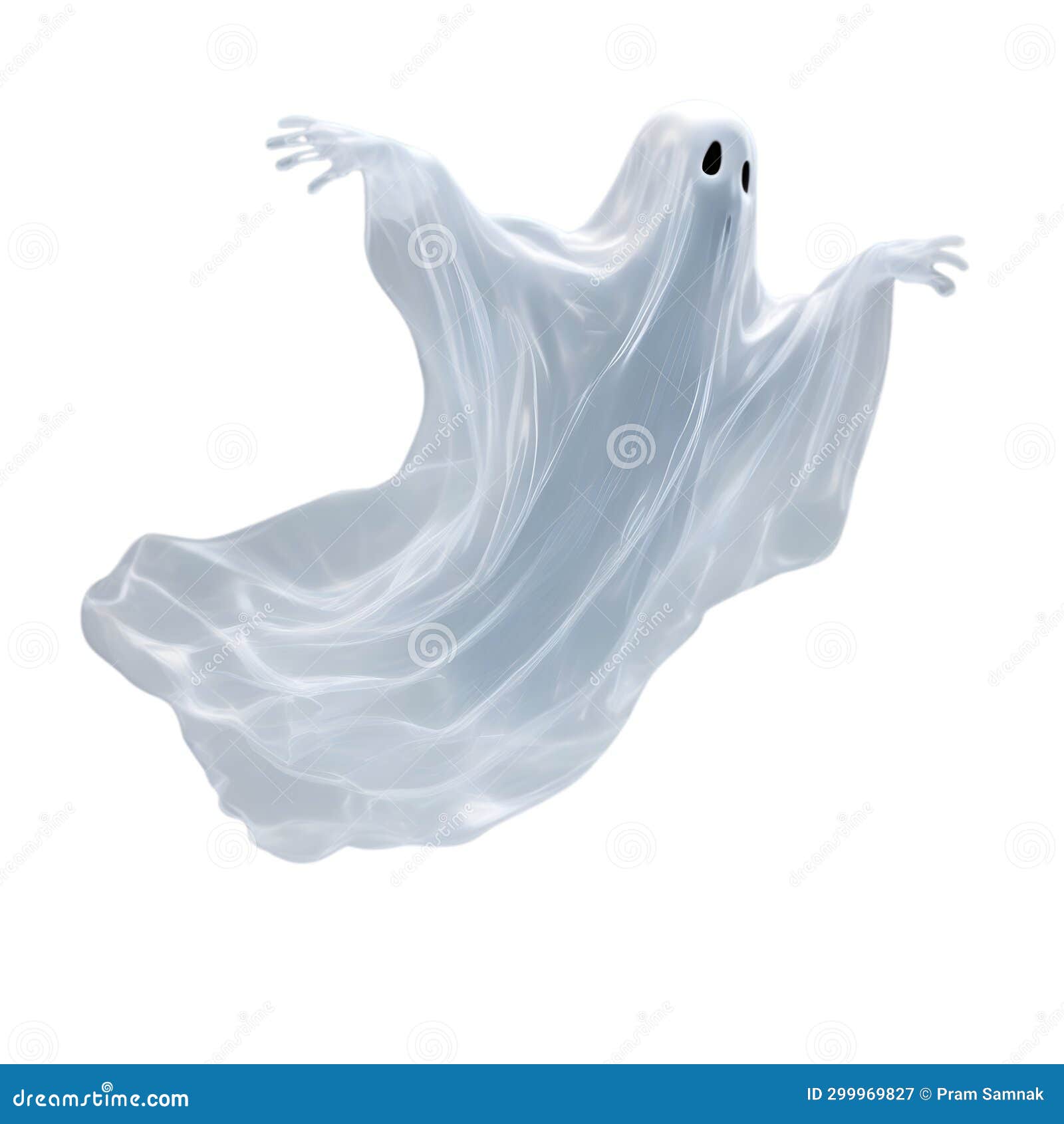 A Close-up Image of a Ghost. Ai-Generated. Stock Image - Illustration ...