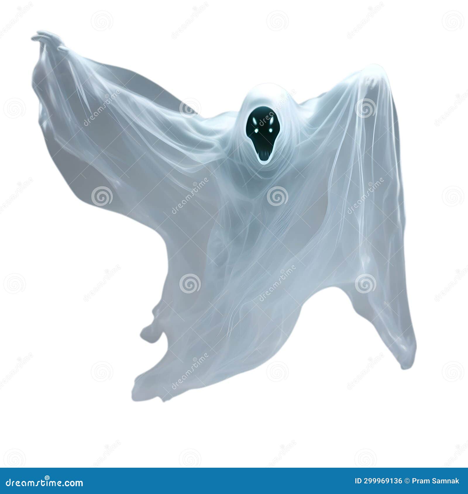 A Close-up Image of a Ghost. Ai-Generated. Stock Photo - Illustration ...