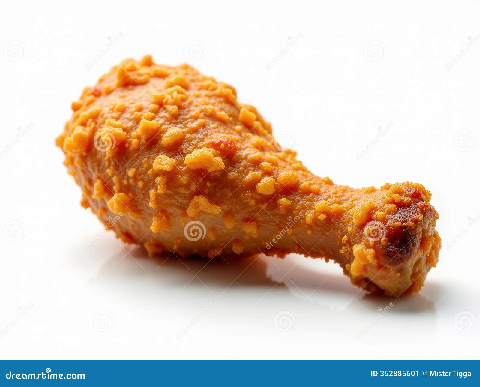 Close-up Image of a Golden-brown Fried Chicken Drumstick on a Light ...