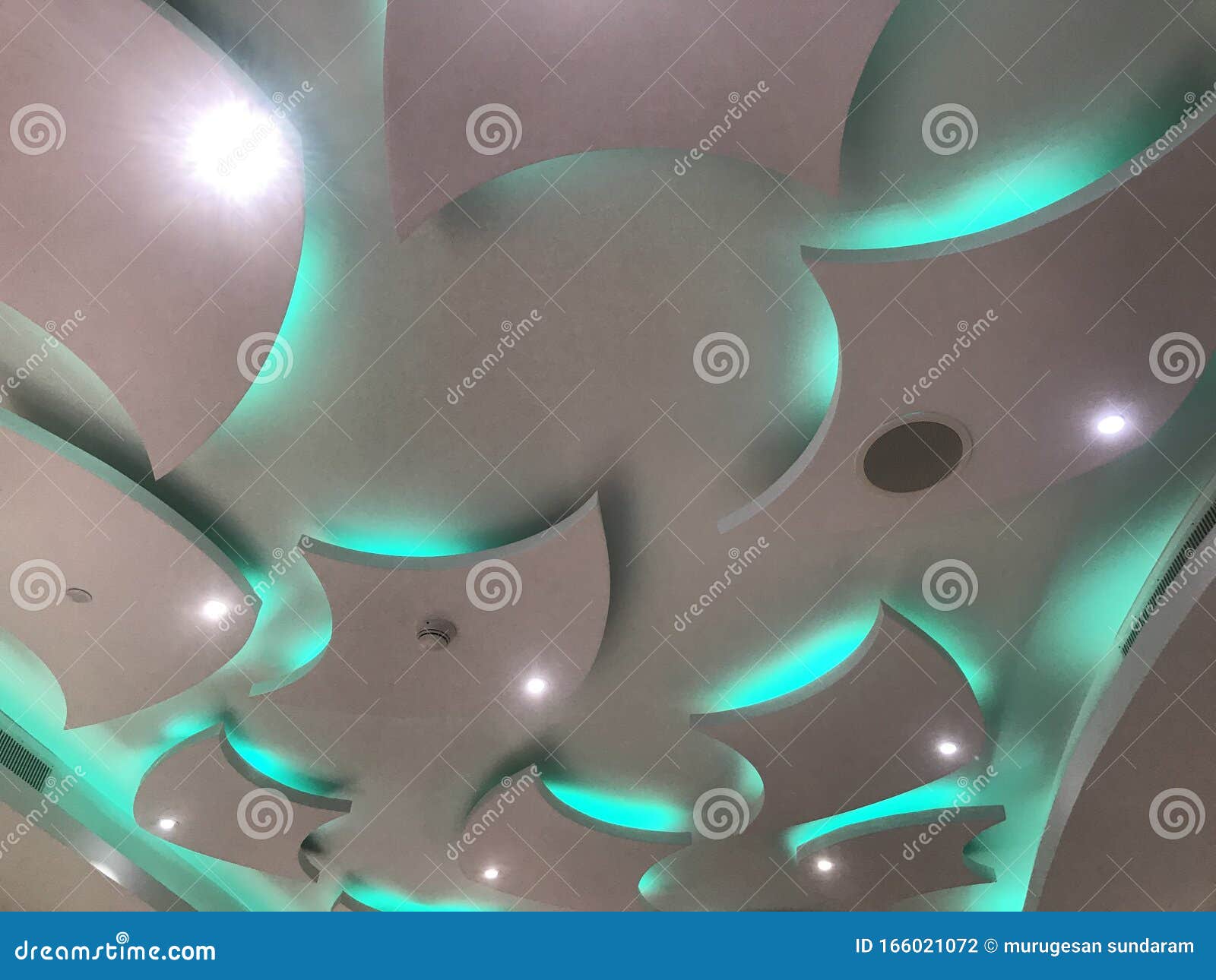 Close Up Image Gypsum False Ceiling or Suspended Ceiling Design View in ...