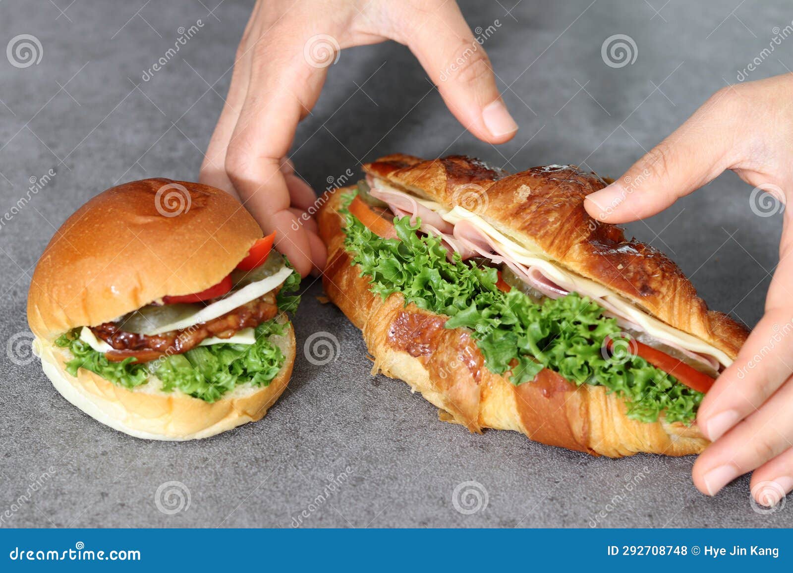 Close Up Image of a Hand Holding a Sandwich. Stock Photo - Image of ...