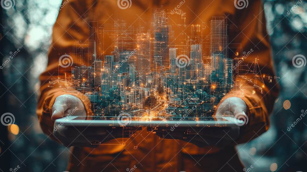 Close-up of Hands Interacting with a Tablet Displaying Digital ...