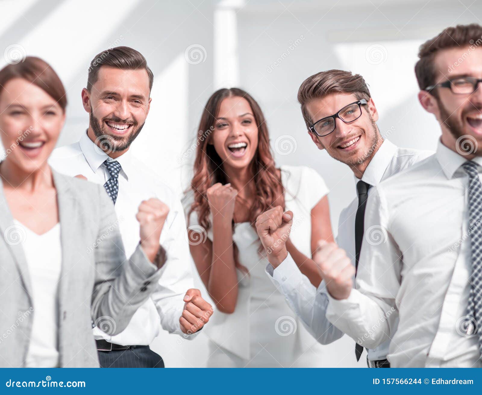 Close Up.image of a Happy Business Team Stock Photo - Image of ...