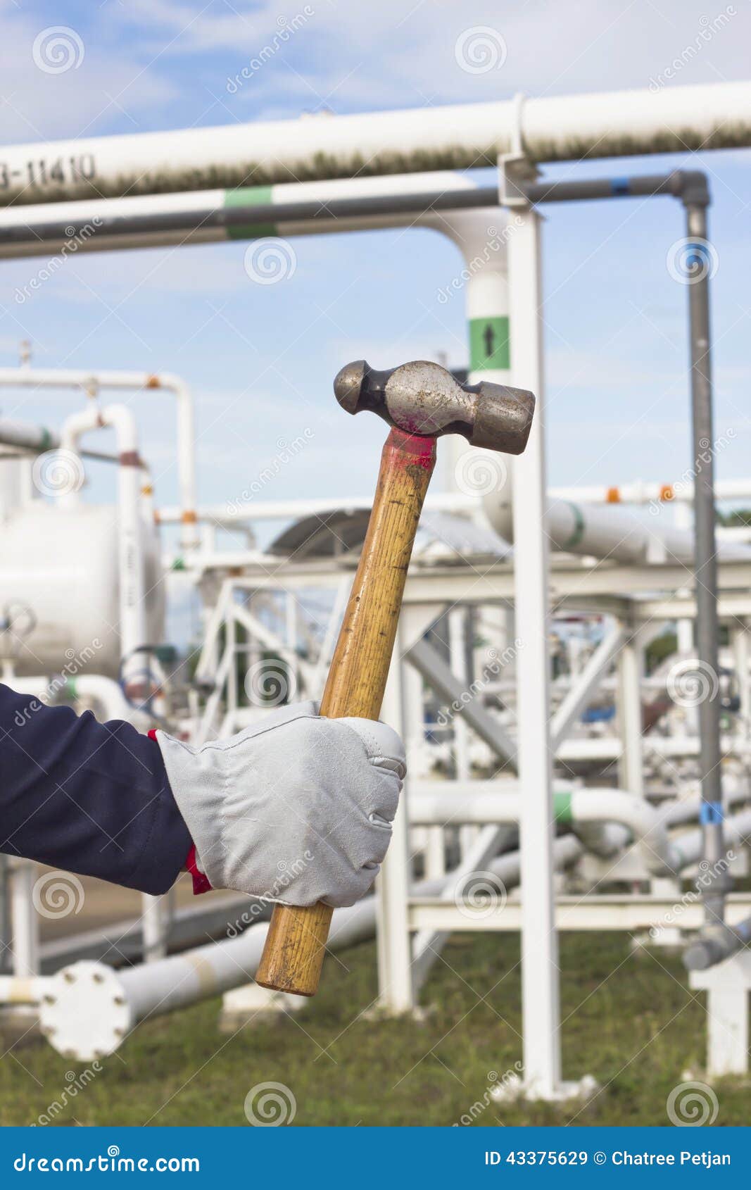 Close-up Image of Human Hand Holding Hammer. Stock Image - Image of ...