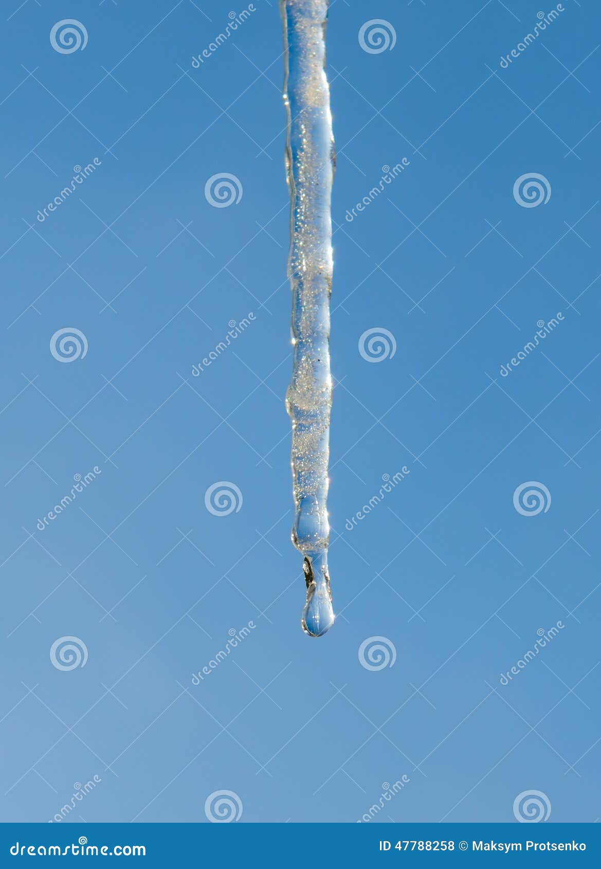 Close-Up Image of Icicle on the Blue Sky Background Stock Photo - Image ...