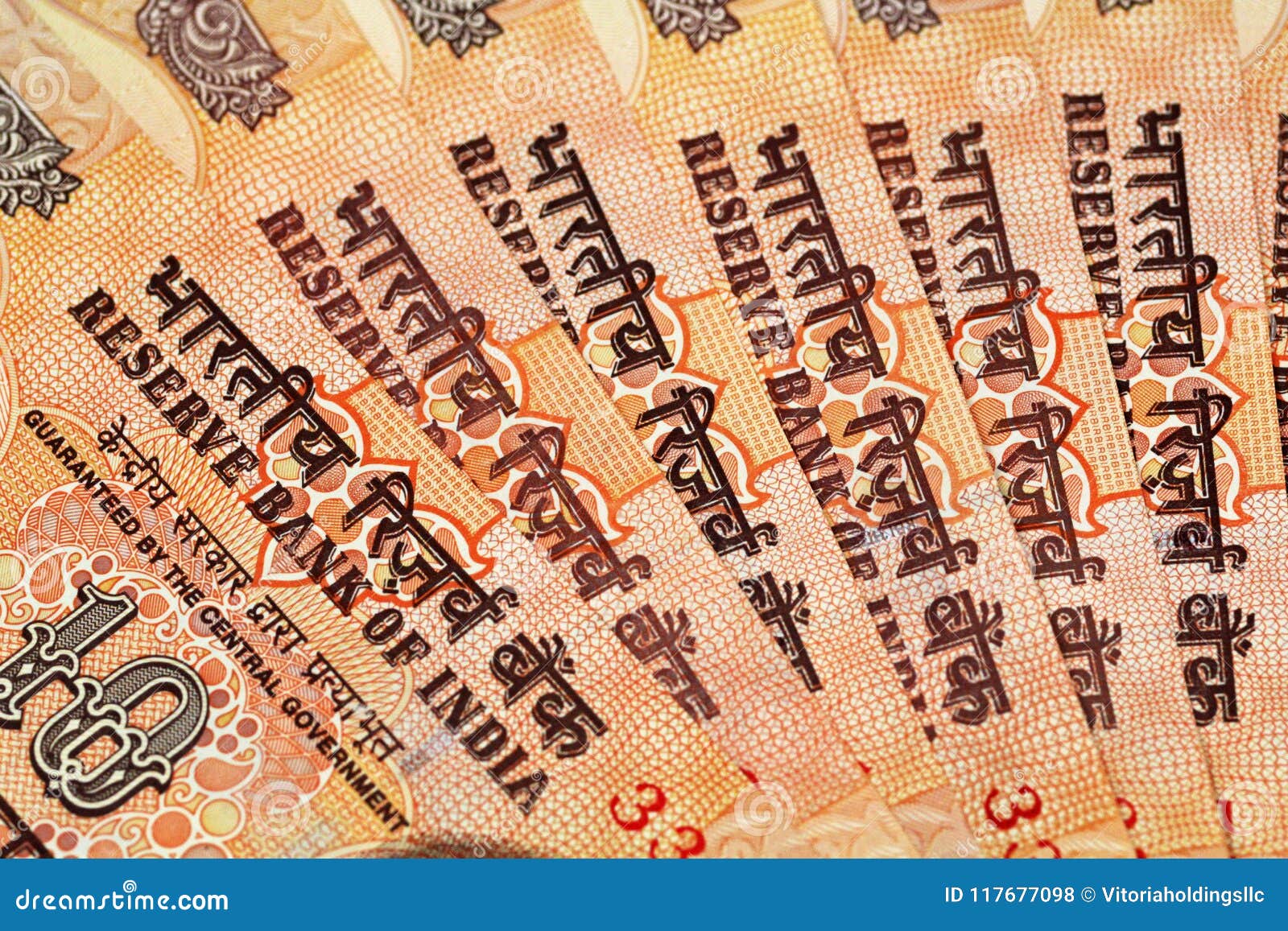 A Close Up of Indian 10 Rupee Bank Notes Stock Photo - Image of ...