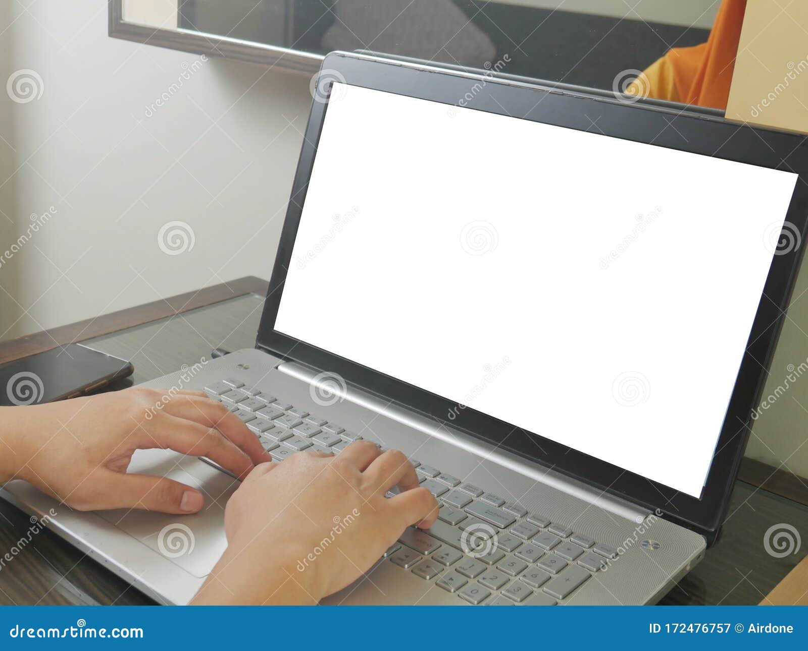 Close Up Image of Laptop Screen Mock Up Stock Image - Image of laptop ...
