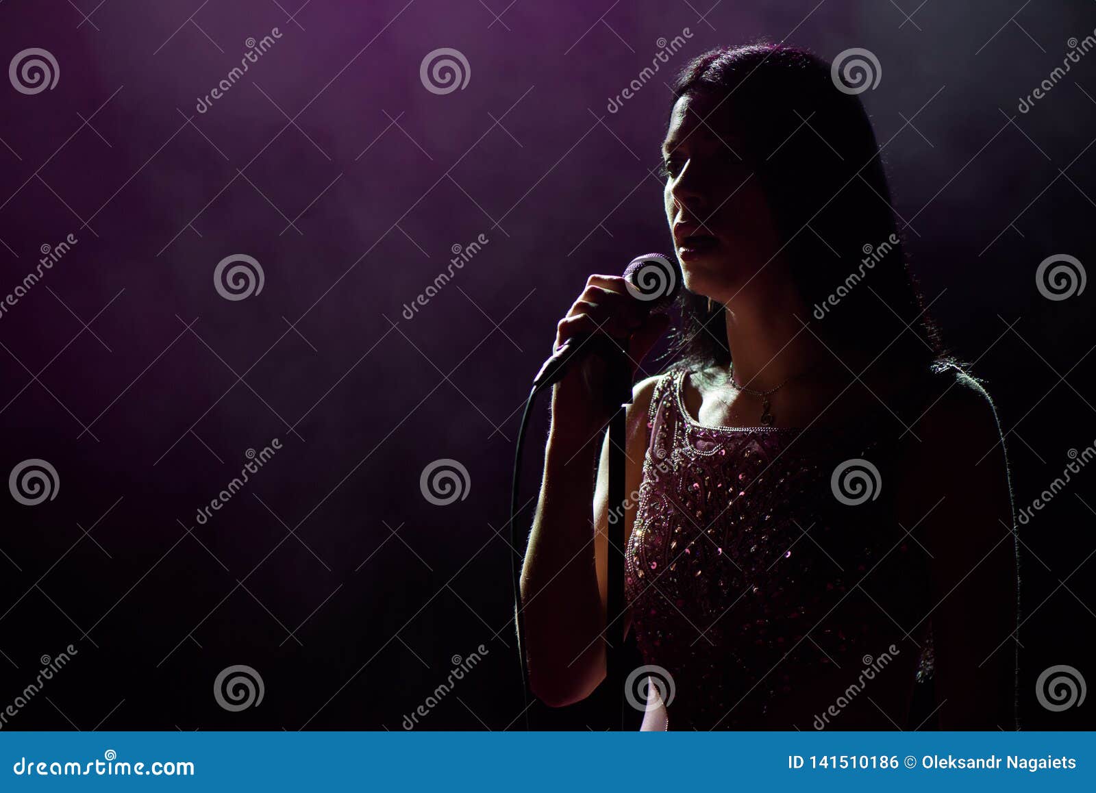 Close Up Image of Live Singer on Stage. Stock Photo - Image of karaoke ...
