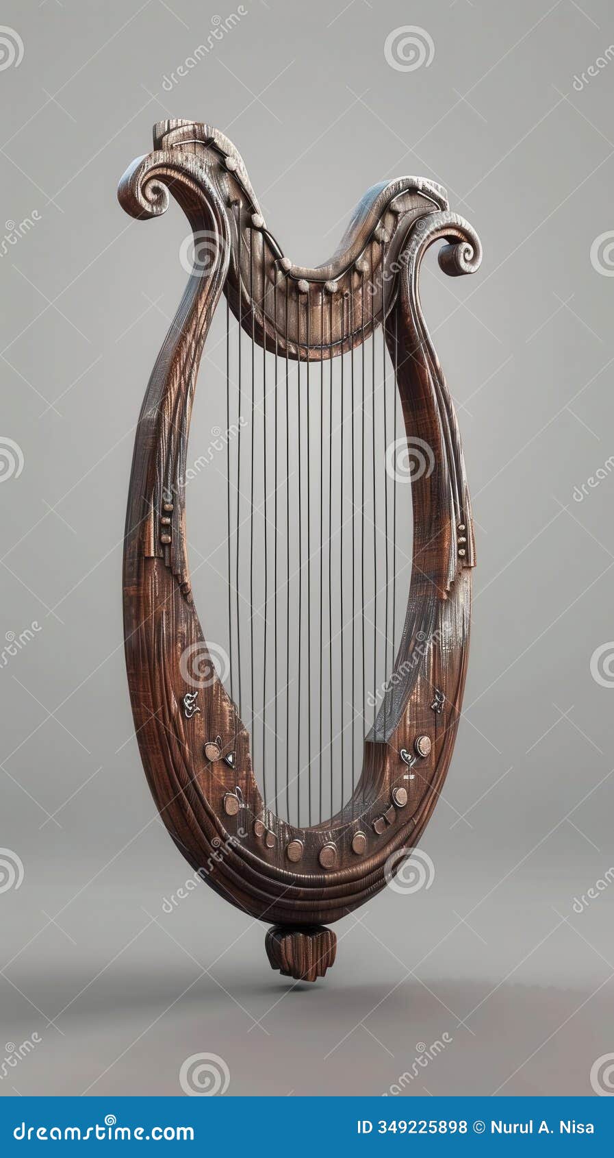 Vintage Lyre. Ancient Musical Instrument Concept Stock Illustration ...