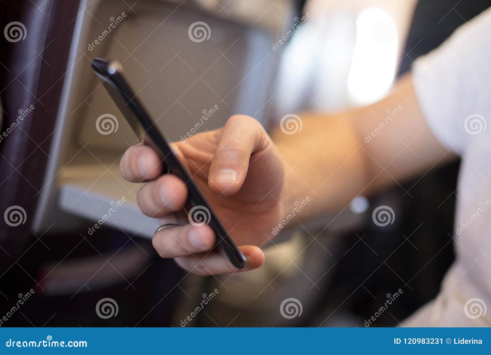Close Up Image Men Hand Using Mobile Phone. Stock Image - Image of body ...