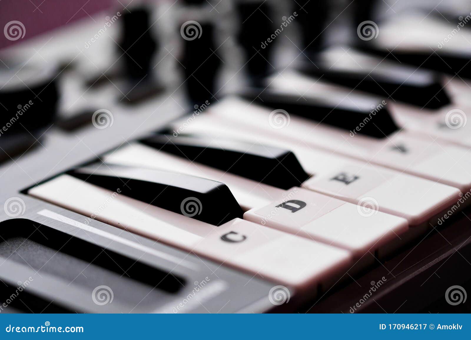 Close Up Of MIDI Controller Volume Fader, Knob And Keys Royalty-Free ...