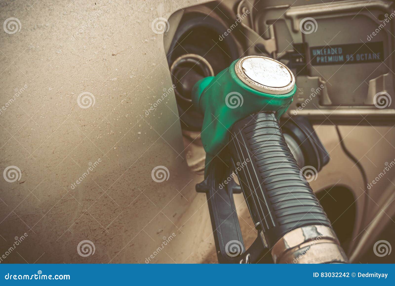 Close Up Image of Modern Car Refueling on a Petrol Station. Toned Image ...