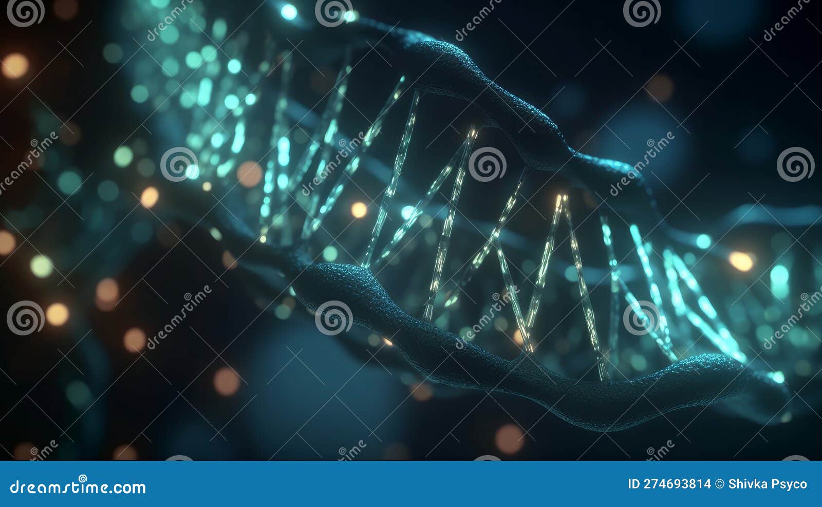Close Up Image of Molecule of DNA Strands in a Cell Generative AI Stock ...