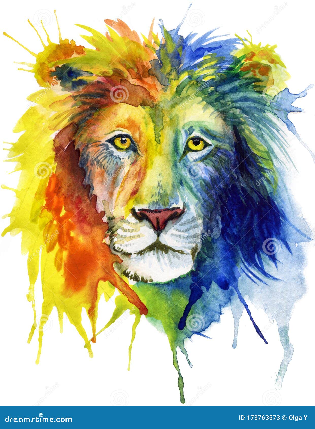 Multi Colored Lion Head Stock Illustrations – 567 Multi Colored Lion ...