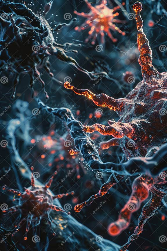 Close-up Image of Multiple Cells Under Microscope Magnification Stock ...