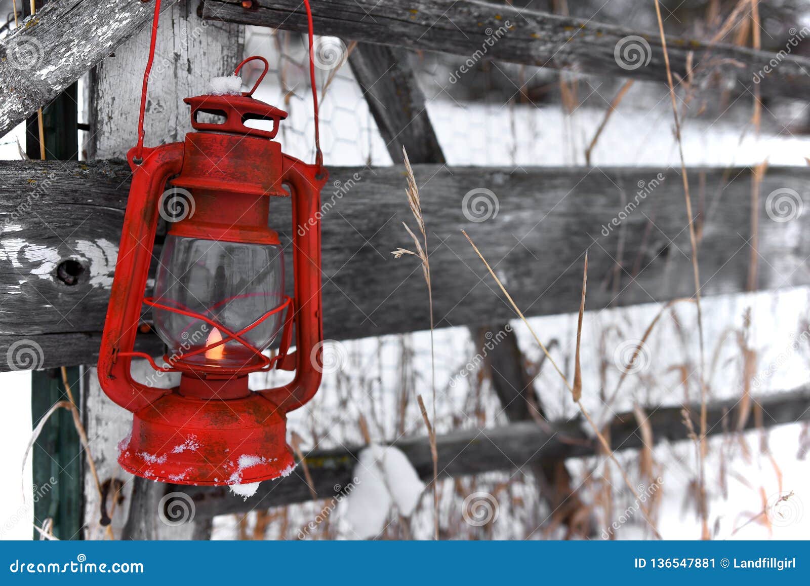 Old Red Lantern stock image. Image of lite, weathered - 136547881