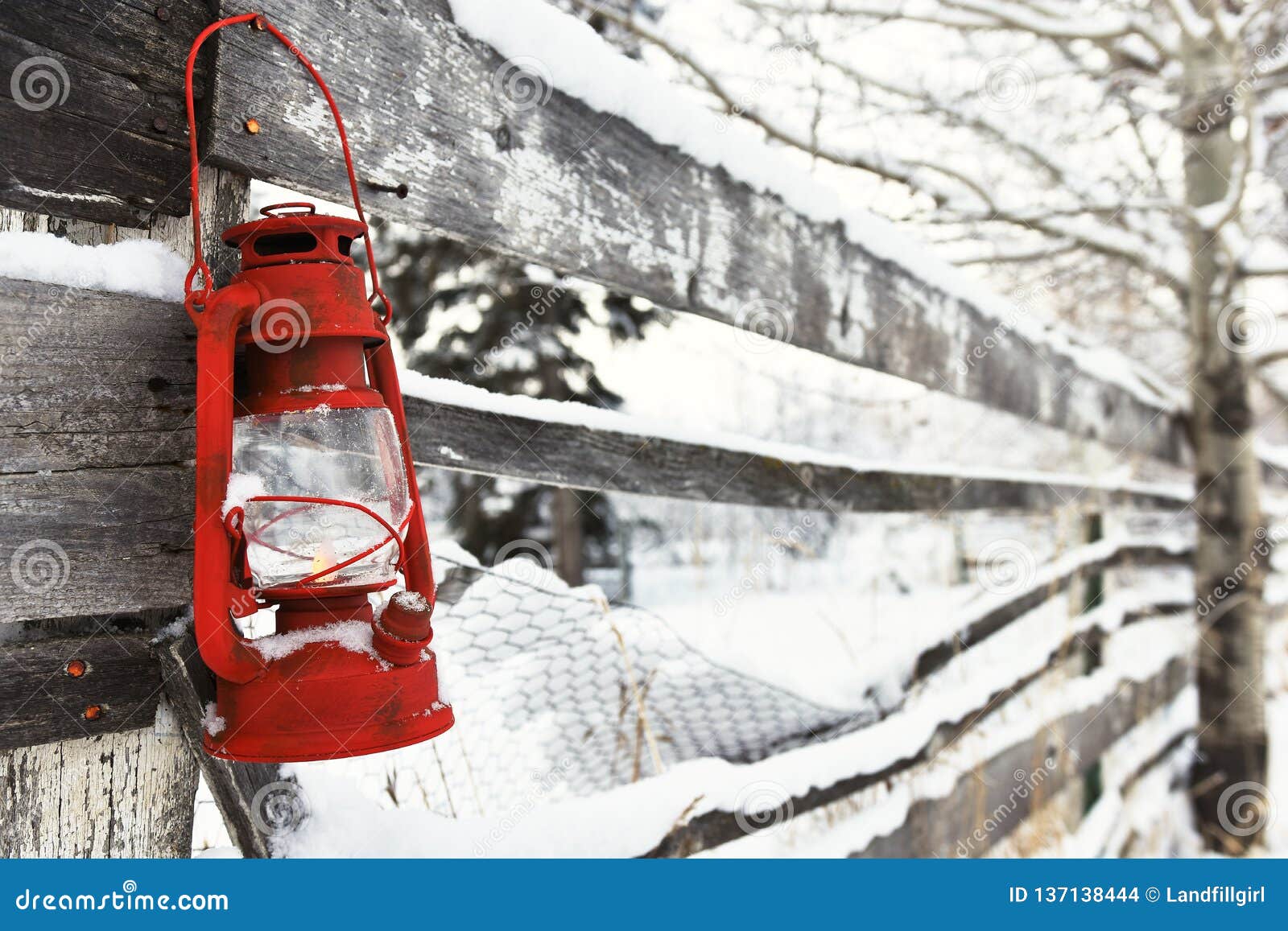 Old Red Lantern stock photo. Image of decor, christmas - 137138444