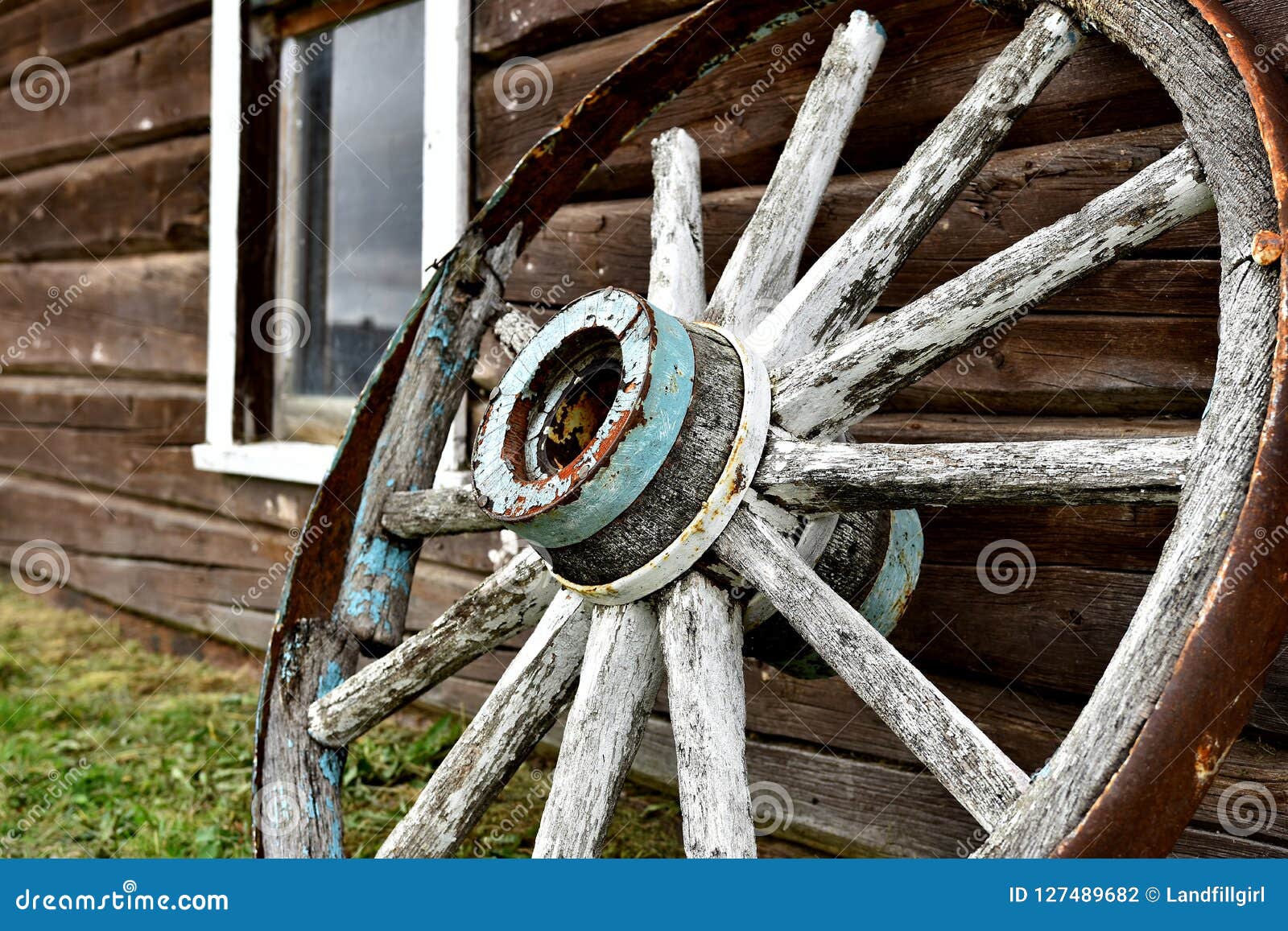 Old Rustic Wagon Wheel Close Up Stock Photo - Image of close, cart ...